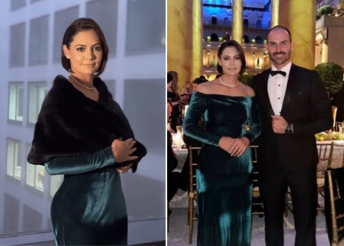 Michelle Bolsonaro exibe vestido luxuoso na pré-posse de Donald Trump ...
